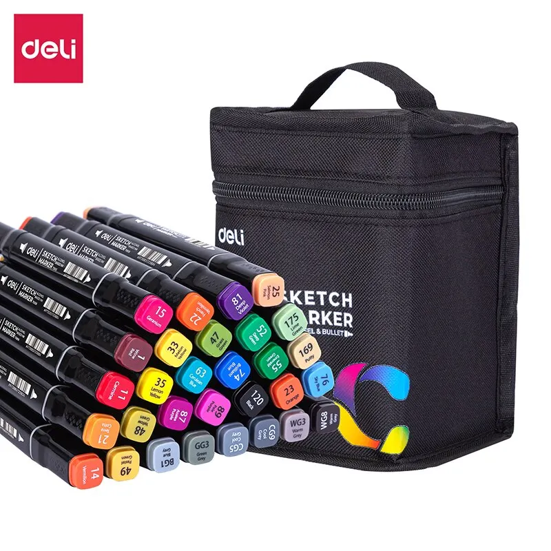 Deli-30-80-Colors-Professional-Sketch-Markers-Double-Head-Design ...