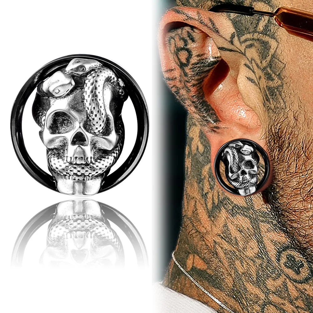 Giga 2PCS Cool Skull Piercing Body Jewelry for Women & Men Stainless ...