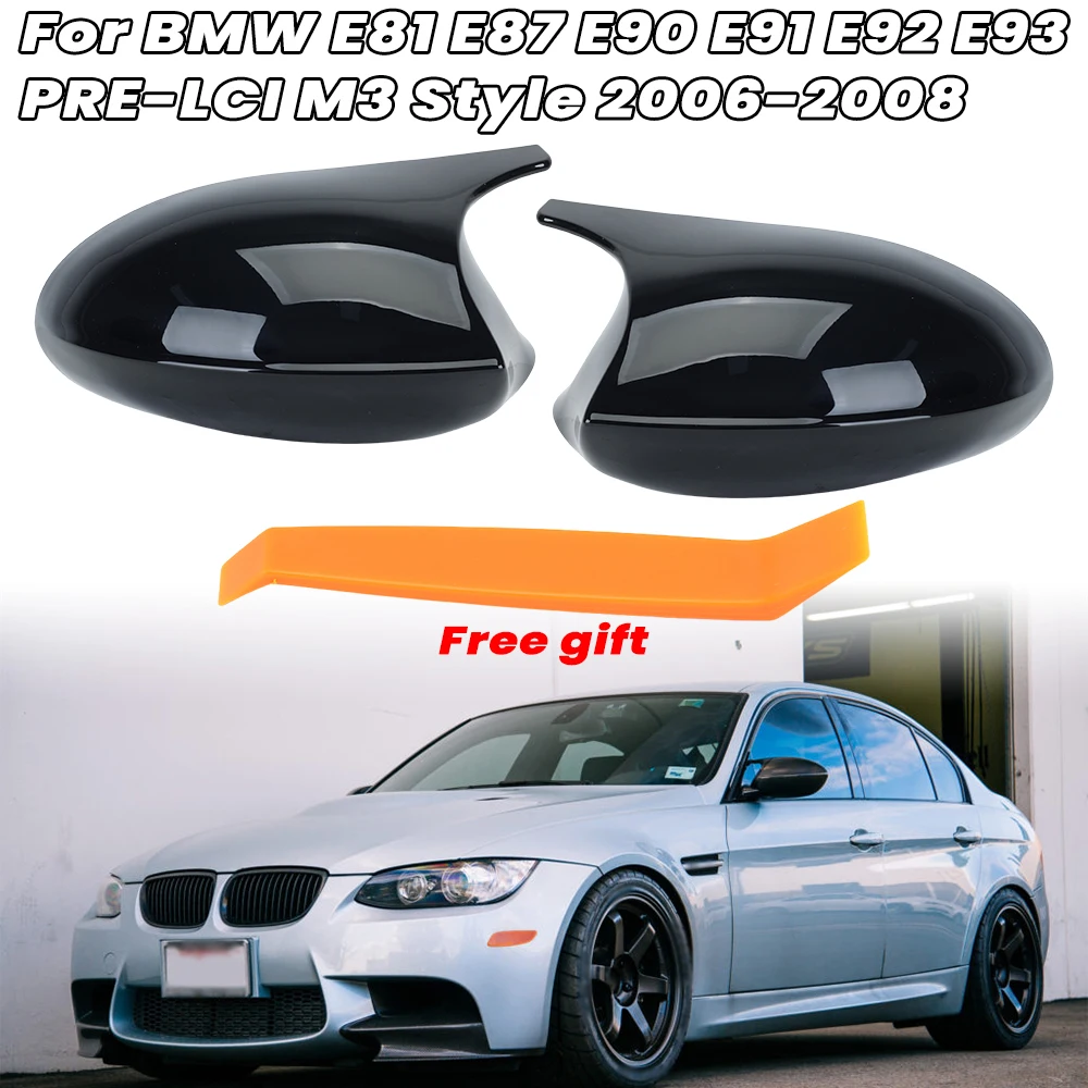 Side Mirror Cover For BMW E81 E87 E90 E91 E92 E93 PRE-LCI M3 Style 2006 ...