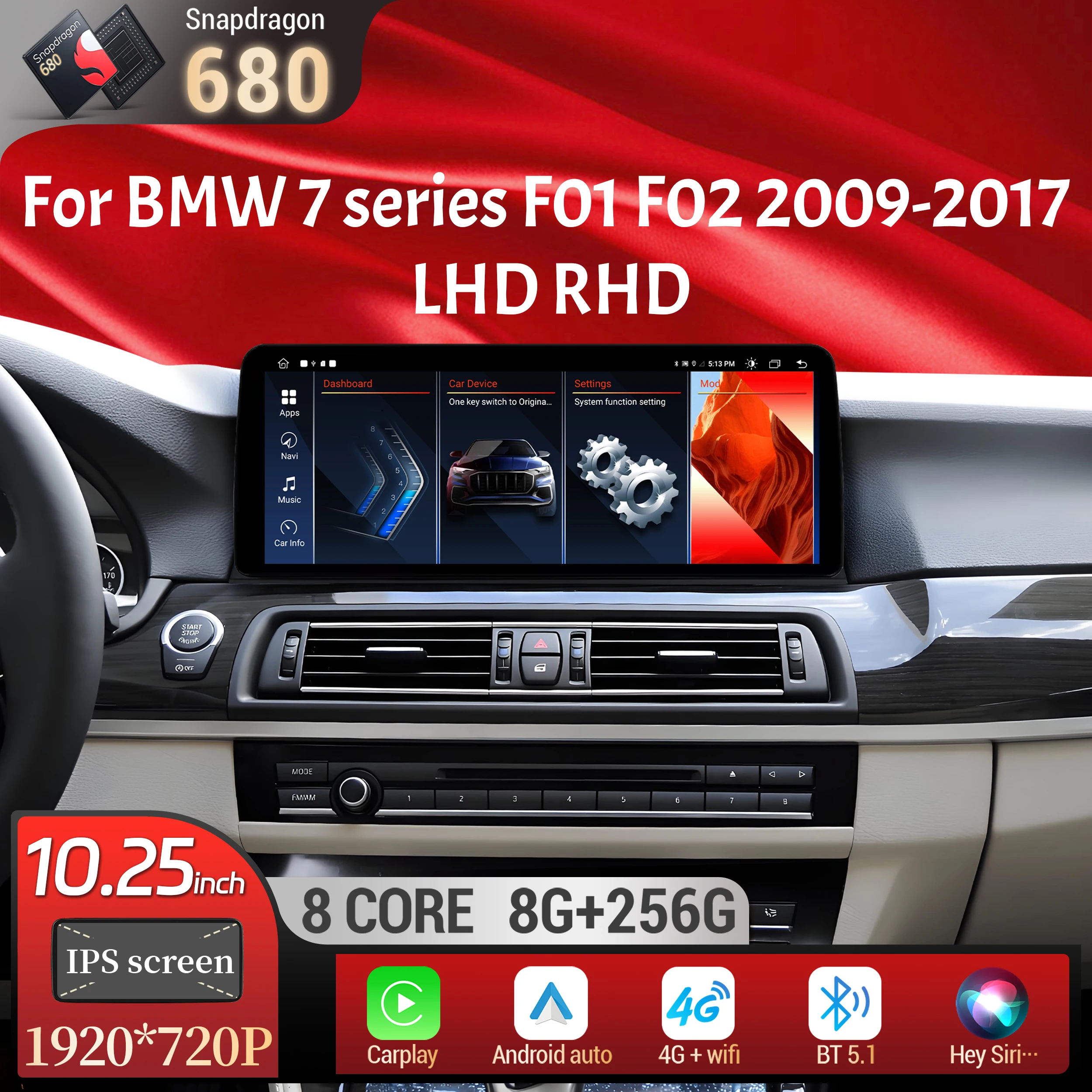 10.25 inch Android 13 For BMW 7 series F01 F02 2009-2017 Car Radio ...