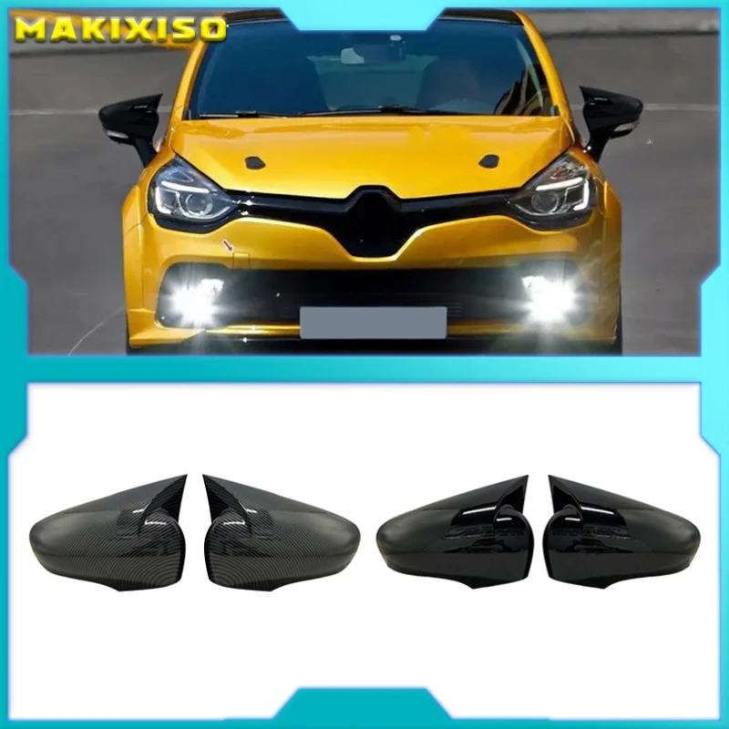 For Renault Clio 4 MK4 2 Pieces ABS Plastic Bat Wing Mirror Covers Caps ...