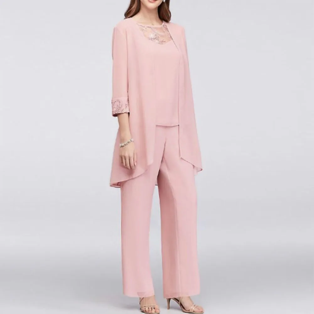 Three-Piece-Pink-Chiffon-Plus-Size-Mother-of-the-Bride-Dresses-for ...
