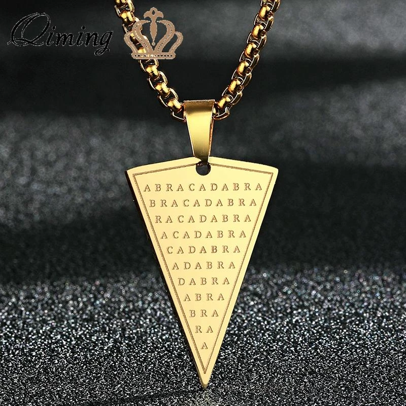 Qiming Cabalistic Abraxas Abracadabra Pendant Necklace For Men Male ...
