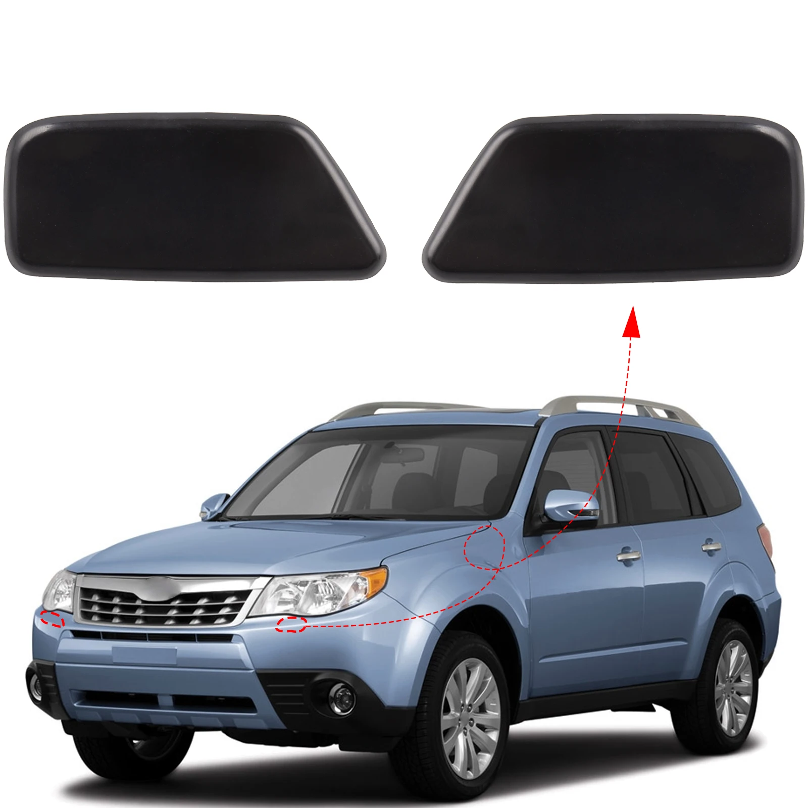 One pair Front Bumper Headlight Washer Cover Cap Fit For Subaru ...