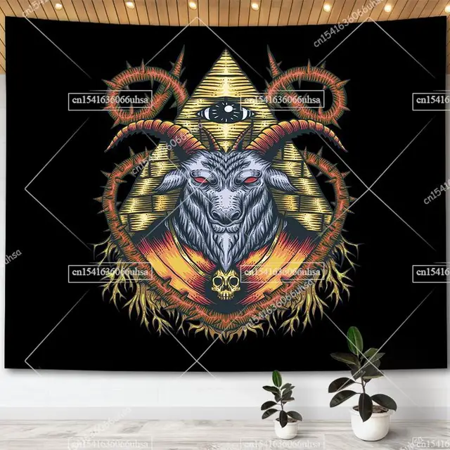 Baphomet Achtergrond Baphomet Symbol Black Background Wallpaper