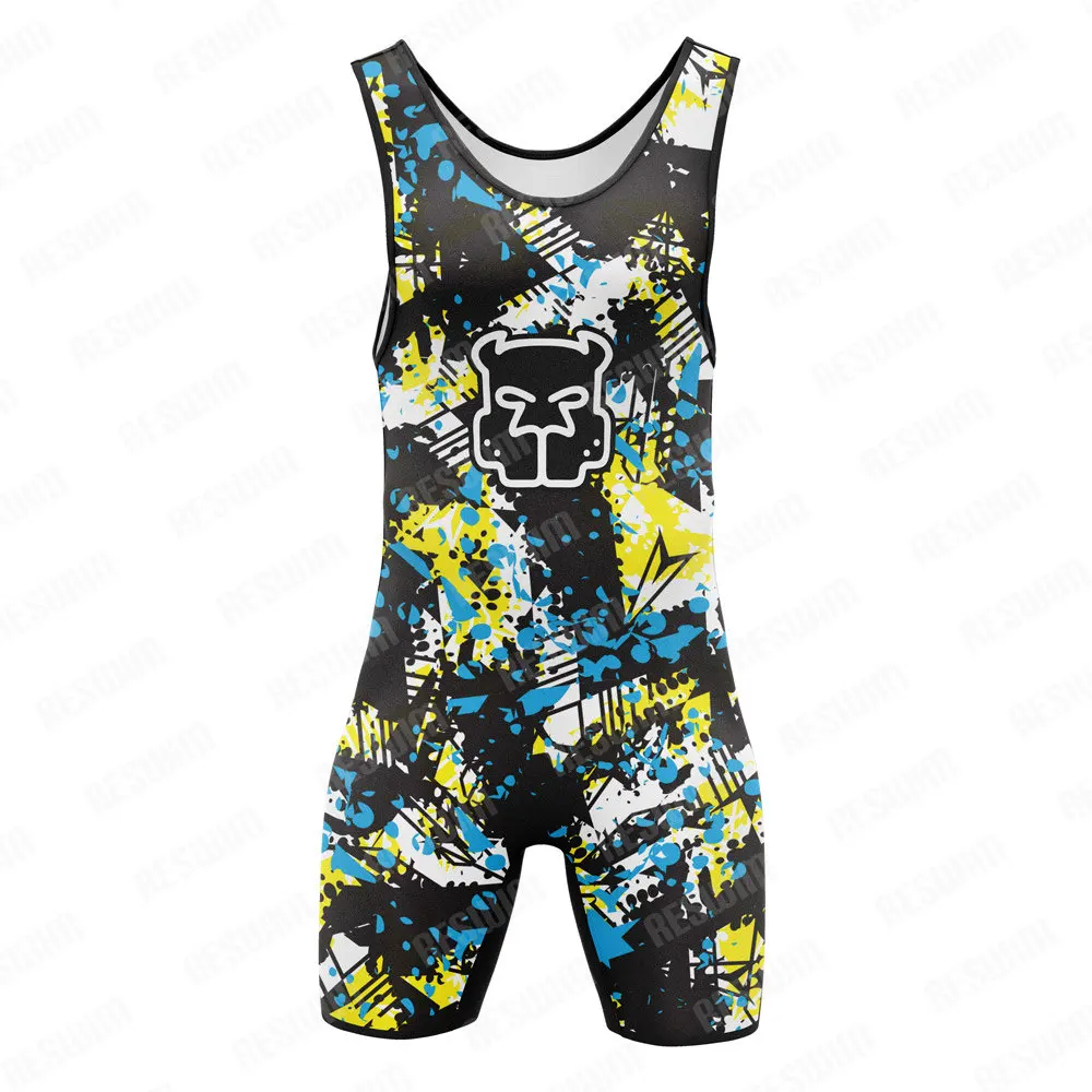 2025 Men's Wrestling Singlets Suit One Piece Tight Bodysuit Breathable ...