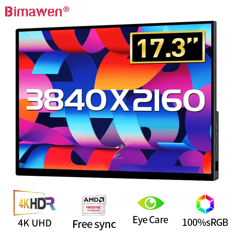 Bimawen 17.3 Polegada 4K Monitor Portátil Tela Sensível Ao Toque ...