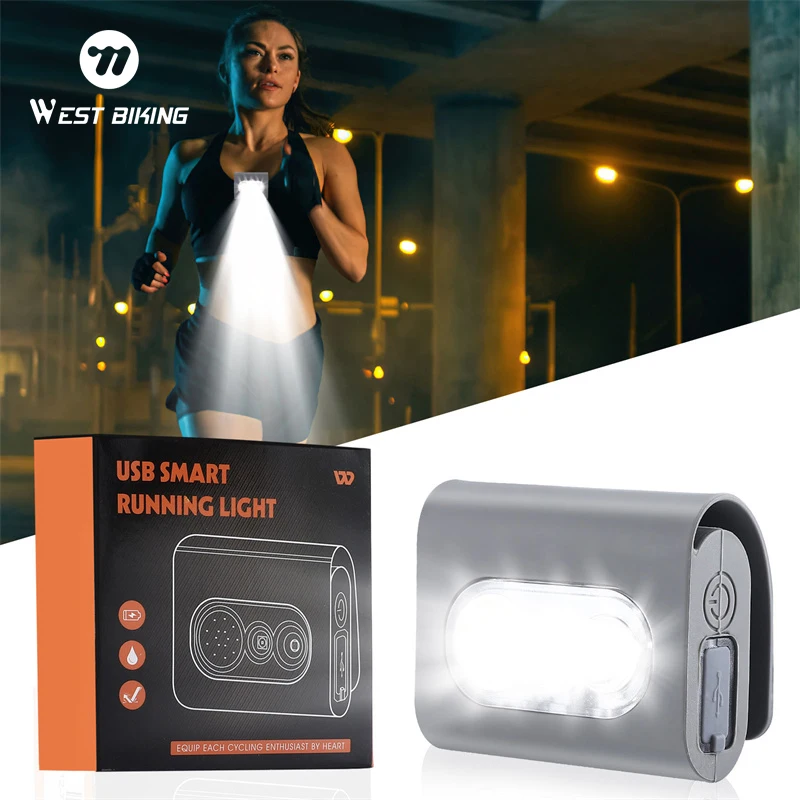 WEST BIKING Outdoor Sport Night Running Light 5 Ligjht Modes USB ...