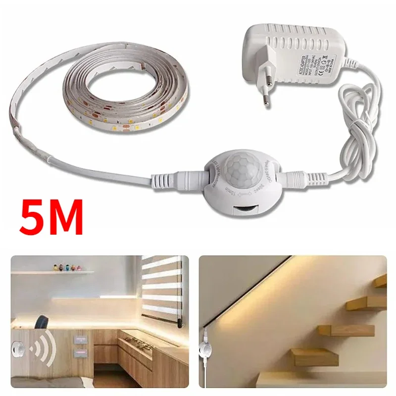5M-Wireless-PIR-LED-Strip-Motion-Sensor-Light-Tira-LED-220V-To-12V-Auto ...