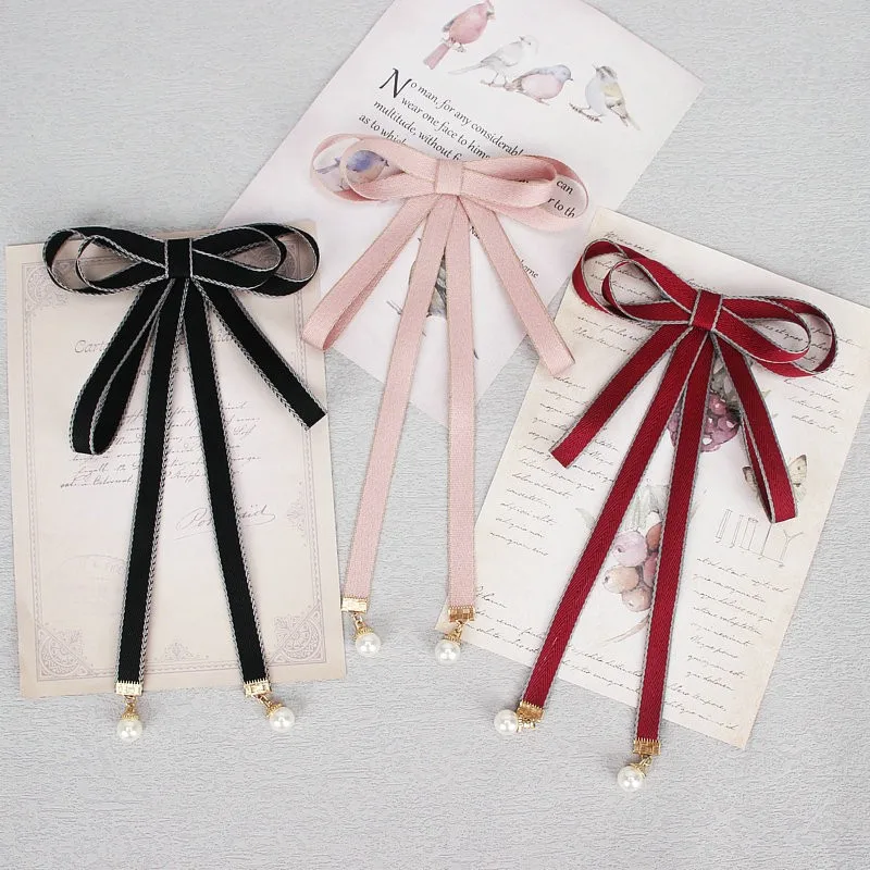 Sweet Lady Colorful Ribbon Brooch Bow Tie Women Butterfly Pink Red ...