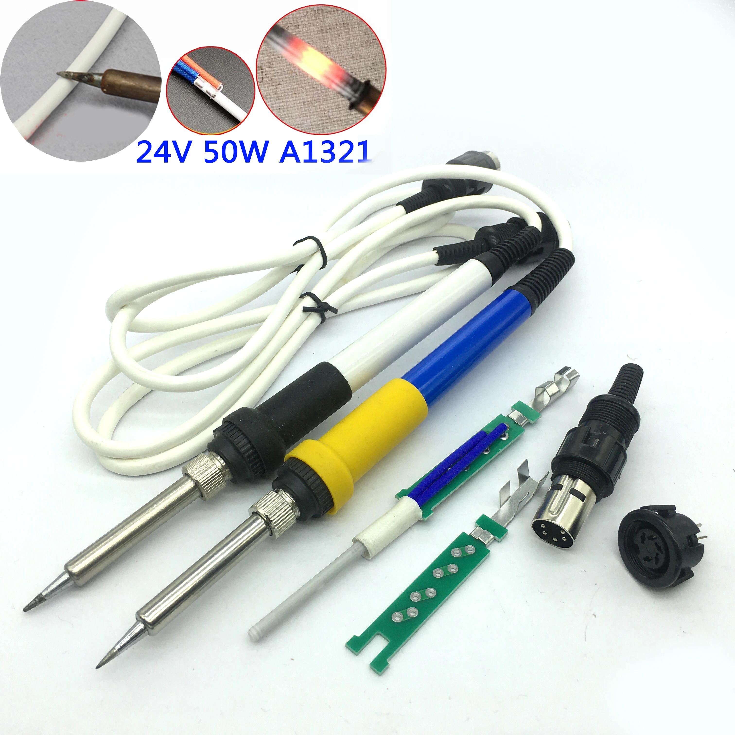Blue-White-907-Soldering-Iron-Handle-Silicone-Cable-A1321-Heating-Core ...