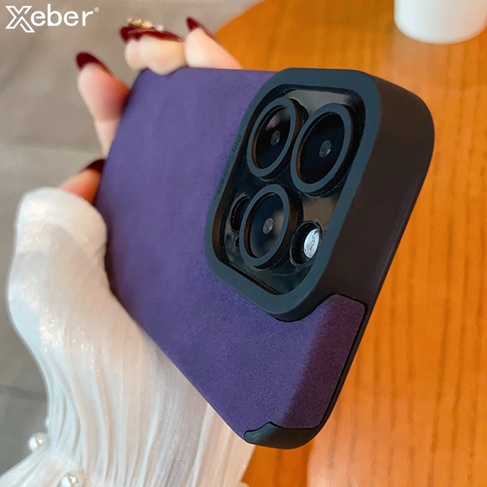 Luxury-Suede-Lambskin-Leather-Full-Phone-Case-For-iPhone-16-15-14-Plus ...