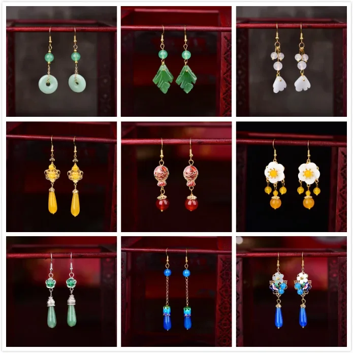 Chinese-Style-Hanfu-Ethnic-Earrings-Fashion-Trend-Coloured-Glaze-Peace ...