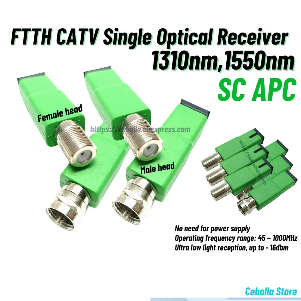 10pcs FTTH CATV Single 1550nm Male Optical Receiver 1310nm female MINI ...