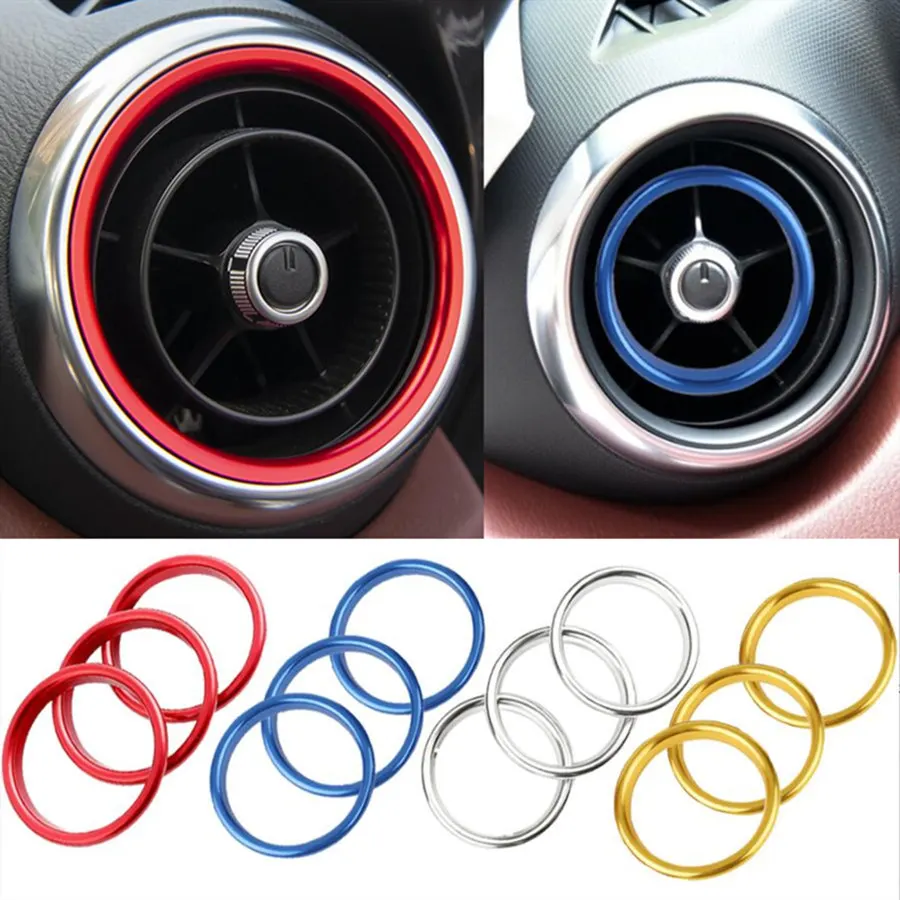 Car Air Conditioner Outlet Ring AC Vent Decoration Ignition Cap Cover ...