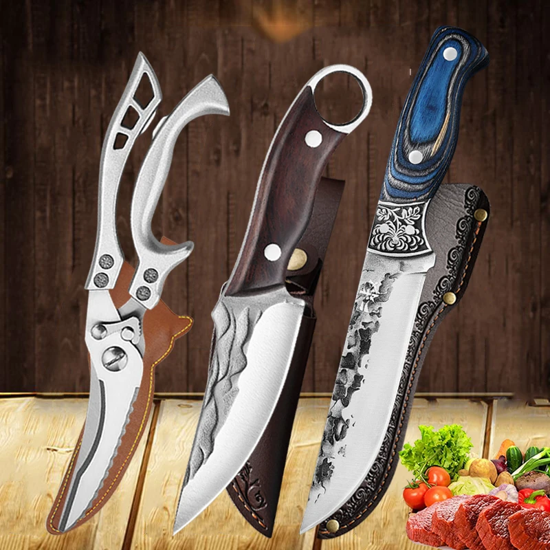 Stainless-Steel-Portable-Knife-Chef-Boning-Cutting-Cleaver-Chicken-Bone ...
