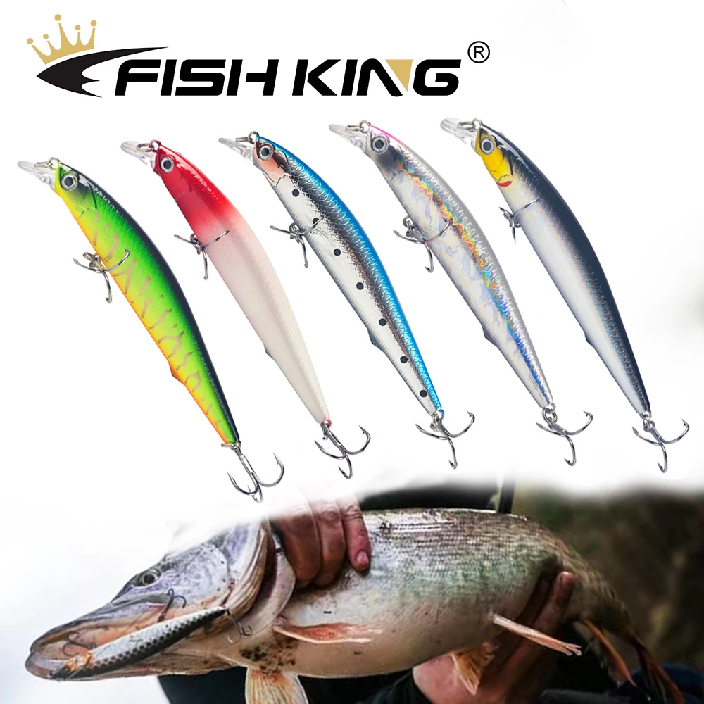 FISHKING 1pcs Fishing Lures Hover MinnowCrank Wobblers 70 105mm 6.5 12g Hard Bait Pike Lure ...