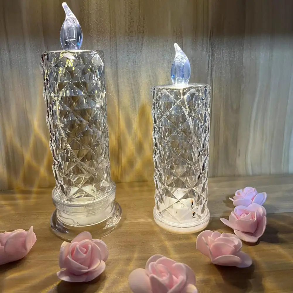 Faux-Crystal-LED-Candles-Light-Flameless-Night-Light-Rose-Pattern ...