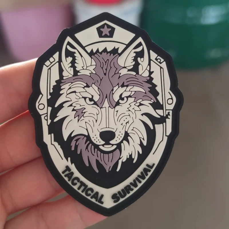 Tactical-Survival-Wolf-Morale-Badge-3D-PVC-Hook-Loop-Emblem-Military ...