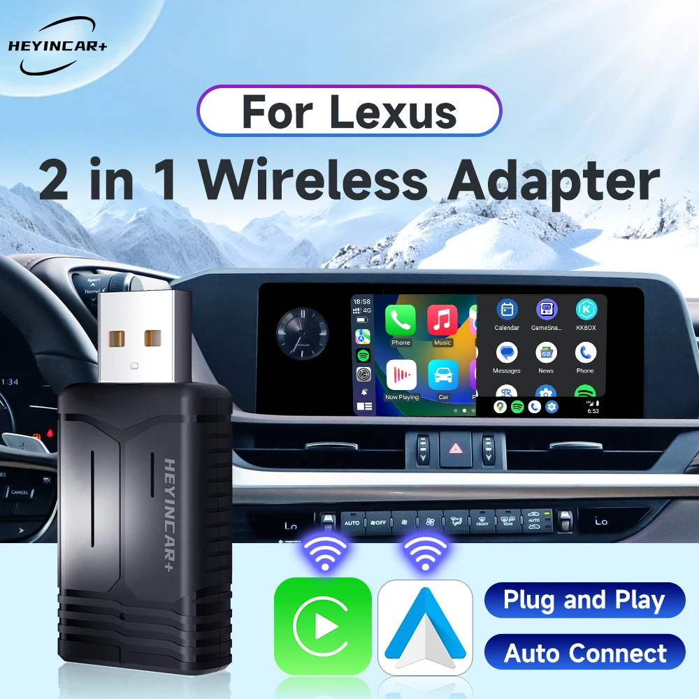 2024-New-HEYINCAR-2in1-Wireless-Android-Auto-Adapter-Carplay-Wireless ...