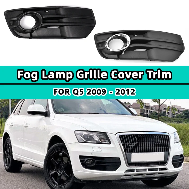 1Pair-Fog-Light-Cover-Grill-For-Audi-Q5-2009-2010-2012-Front-Bumper ...