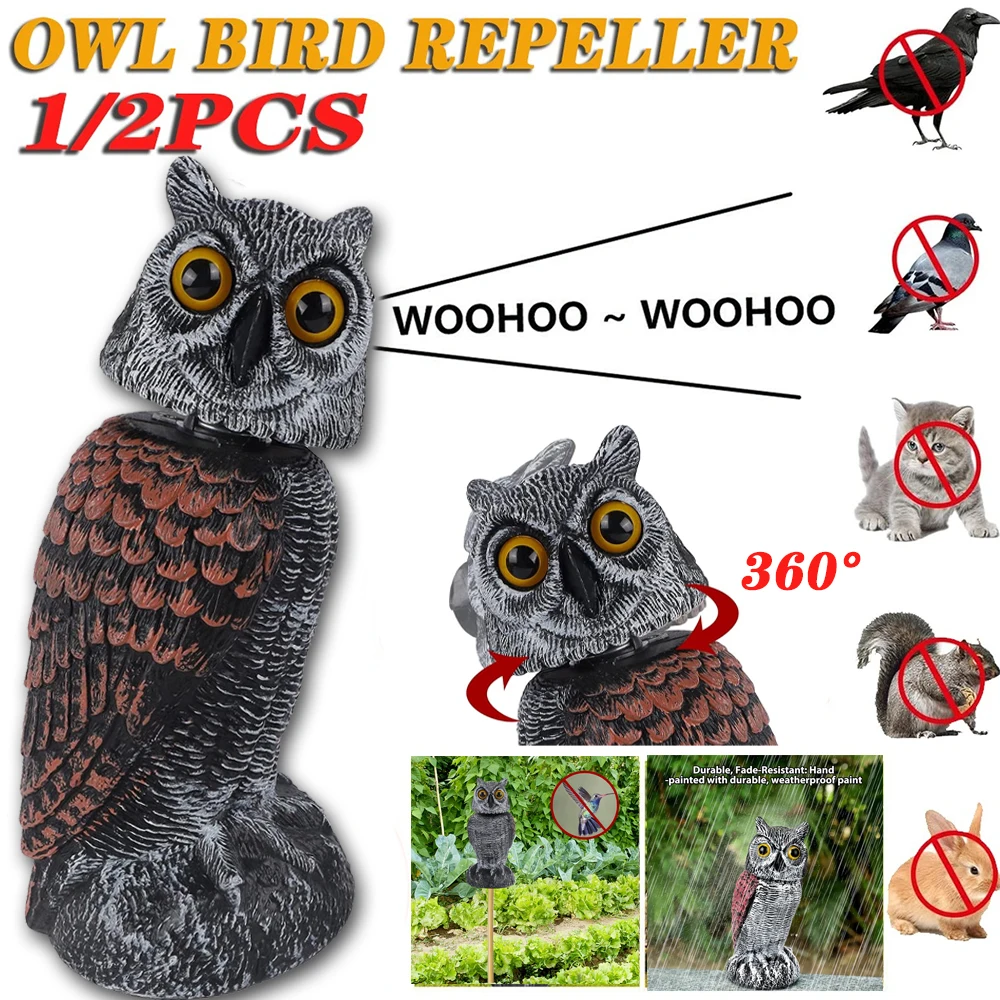 1-2-Pcs-Owl-Scare-Bird-Repeller-Owl-Prowler-Decoy-Protection-Repellent ...