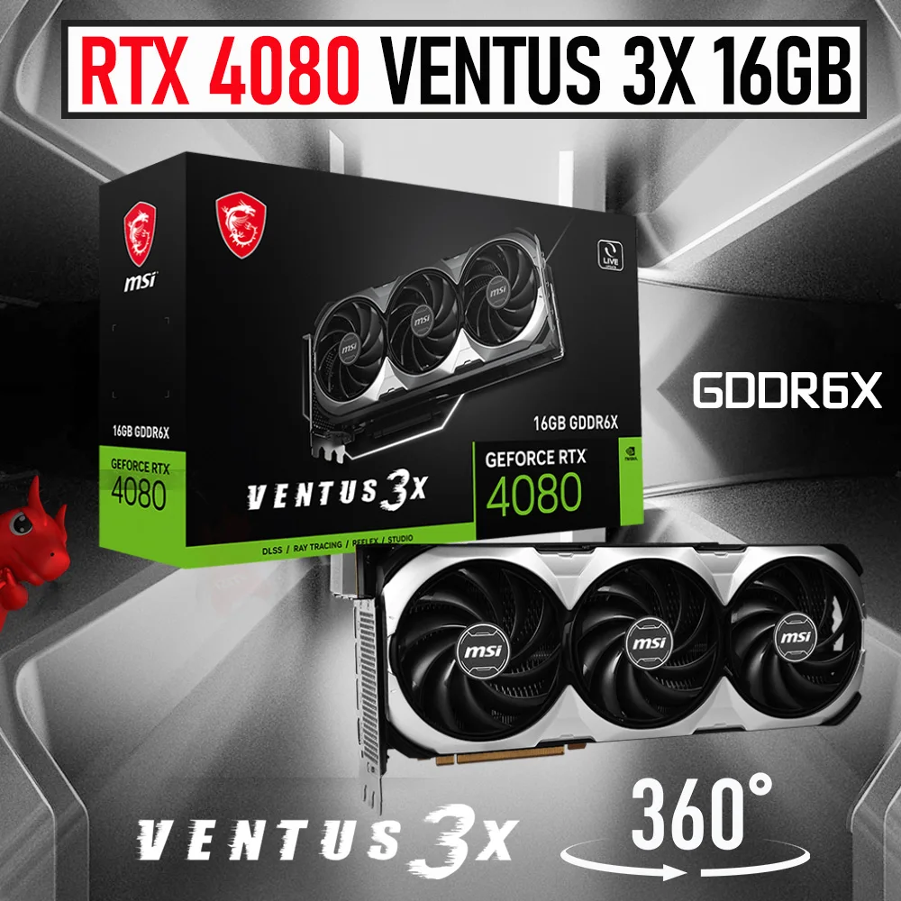 MSI GeForce RTX 4080 16GB VENTUS 3X GDDR6X Graphics 4080 DisplayPort ...