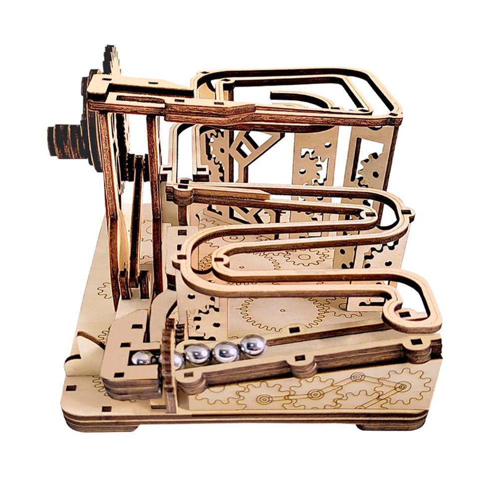 3D Wooden Puzzle Mechanical Gear Engineering Assembly Model Puzzle Kit ...