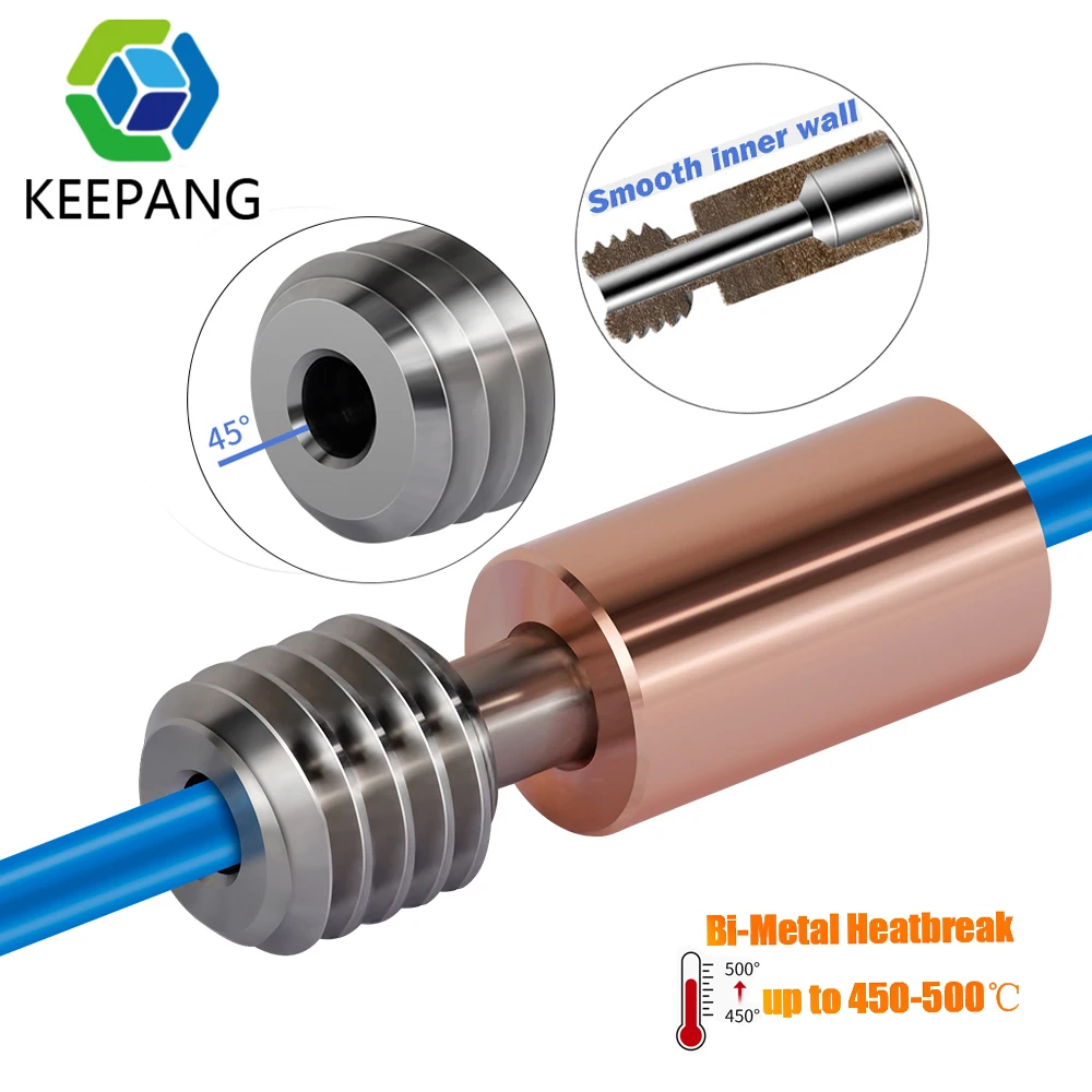 For Ender 3 S1 3D Printer Bimetal Heat Break Throat 1.75mm Copper ...