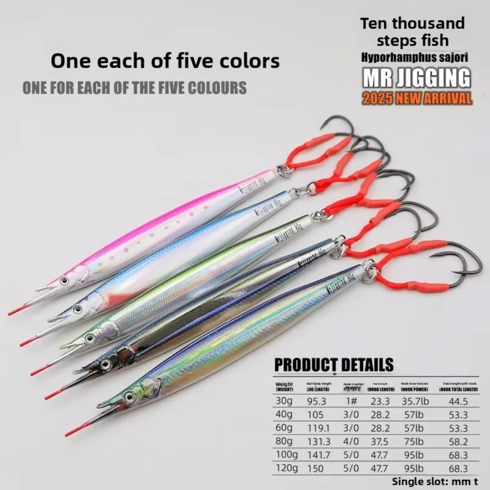 40g-60g Weight 3D Hyporhamphus Sajori Metal Jig Jigging Design Metal ...