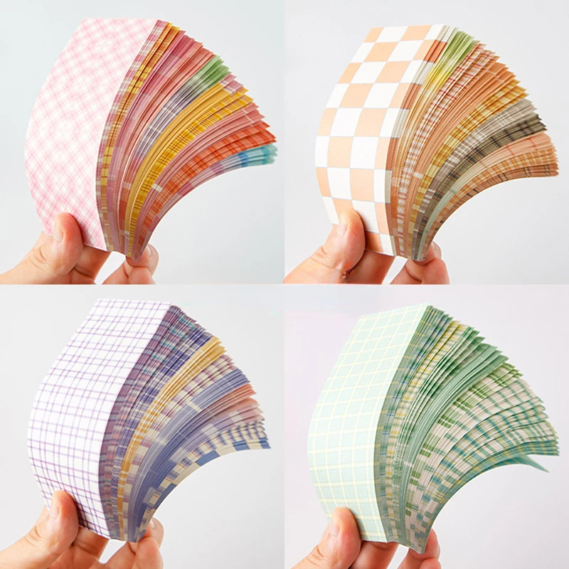 200 Sheets Cute Plaid Note Paper Tearable Non-sticky Decorative ...