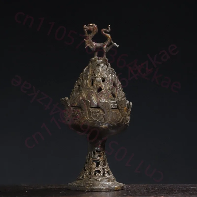 Hand-Cast Premium Pure Copper Dragon Boshan Incense Burner - 9.4 ...