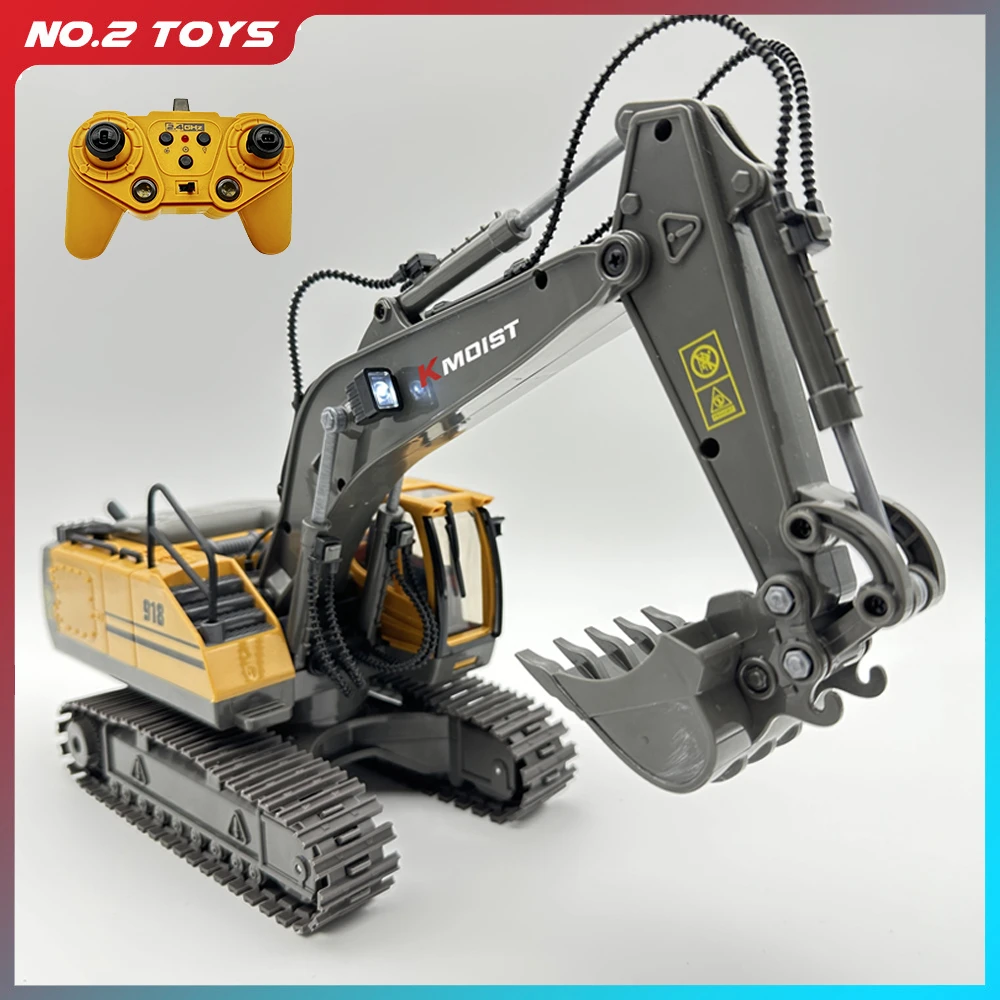 KMOIST 2.4G RC Excavator Dump Trucks Bulldozer Alloy Engineering Vehicle with Light Electronic ...