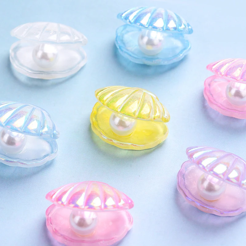 10Pcs-Kawaii-Cute-Color-Plated-Pearl-Shells-Mermaid-Shells-3D-Art ...