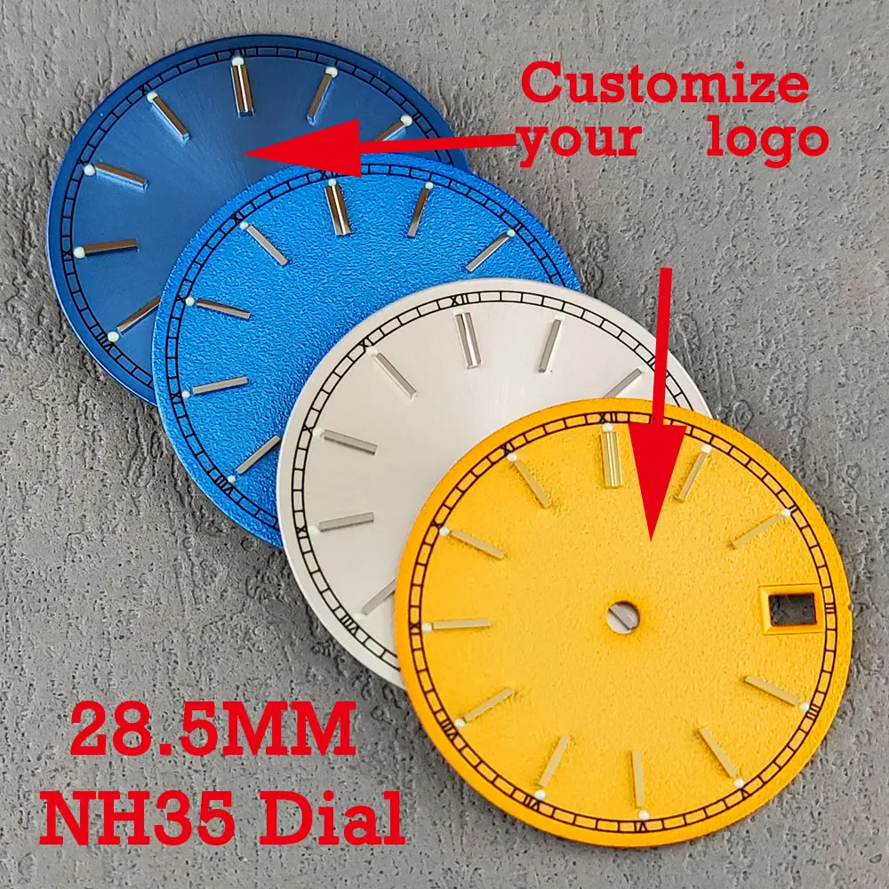 NH35 28.5mm dial DIY striped surface Single calendar surface Mechanical ...