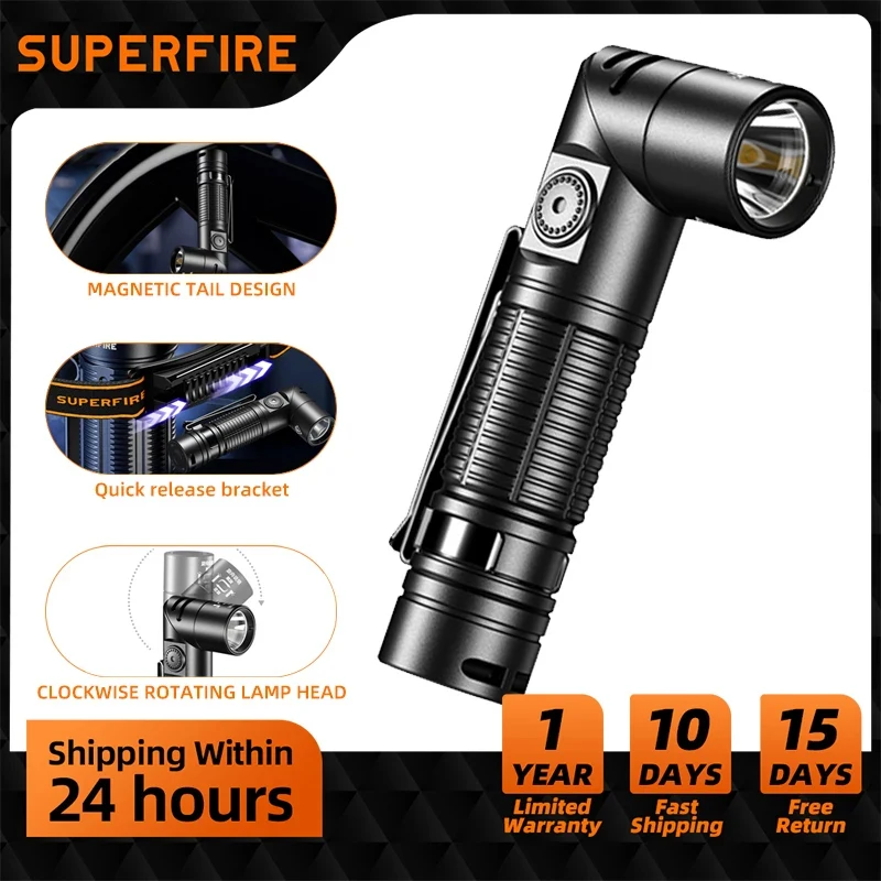 SUPERFIRE-G19-S-Magnetic-Rechargeable-Flashlight-with-Magnet-Adjustable ...