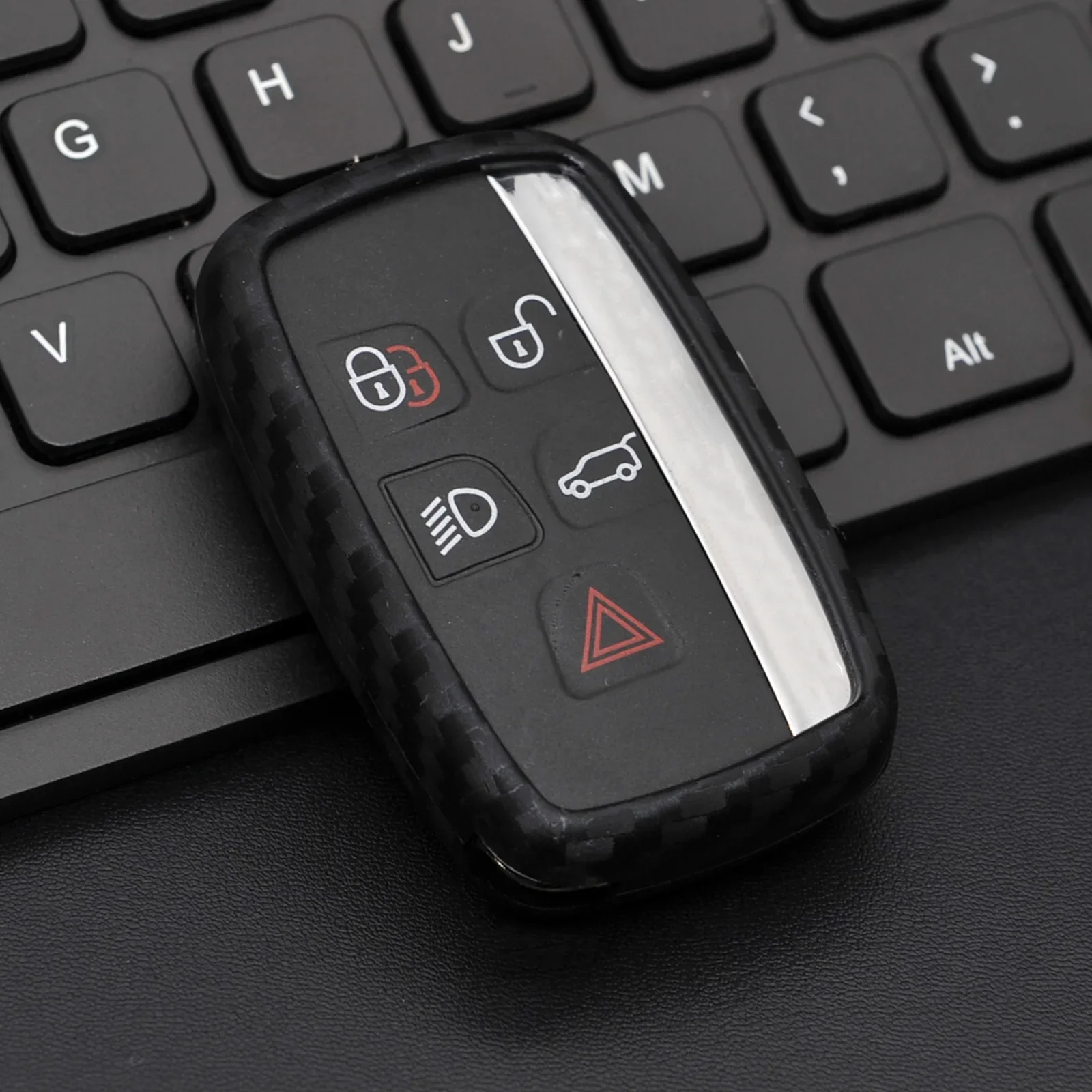Silicone-Carbon-Fiber-Car-Smart-Key-Case-Cover-For-Land-Rover-Discovery ...