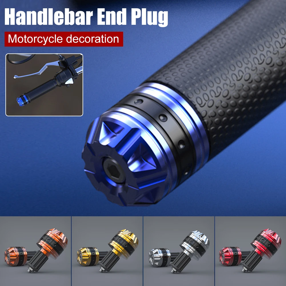 2PCS-Motorcycle-Handle-Bar-Ends-Grips-Moto-CNC-Metal-Handlebar ...