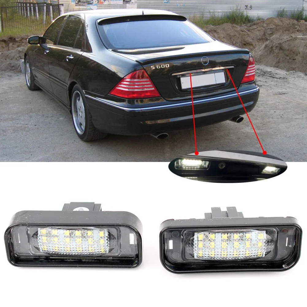 Car-New-License-plate-light-white-18-SMD-LED-For-Mercedes-benz-W220-S ...