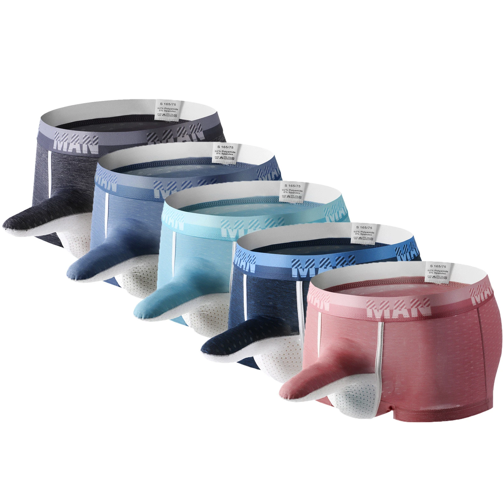 Boxer de malha sólida masculino, roupa interior sexy masculina, tronco ...