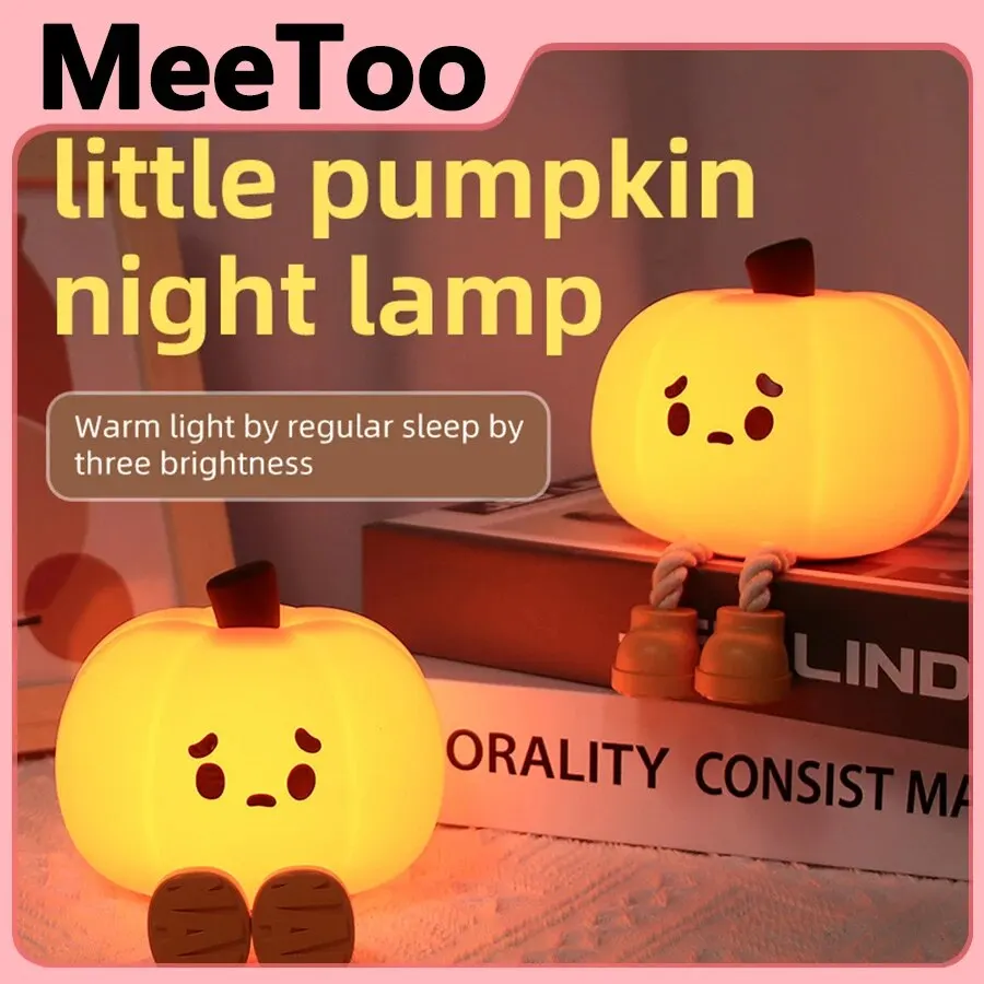 Touch-Sensor-Silicone-LED-Lamp-Cute-Pumpkin-USB-Rechargeable-Nightlight ...