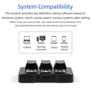 MK321BT 3-key Mini Customized Keyboard with Mechanical Blue Switch USB ...