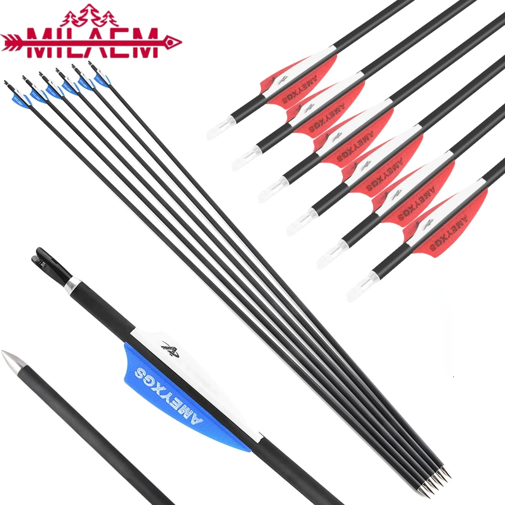 Archery-32-inch-Mix-Carbon-Arrow-ID-4-2mm-Spine1000-with-2-inch-Rubber ...
