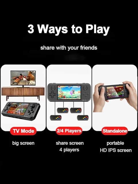 4 inch Handheld Portable Game Console with IPS HD Screen Retro Console ...