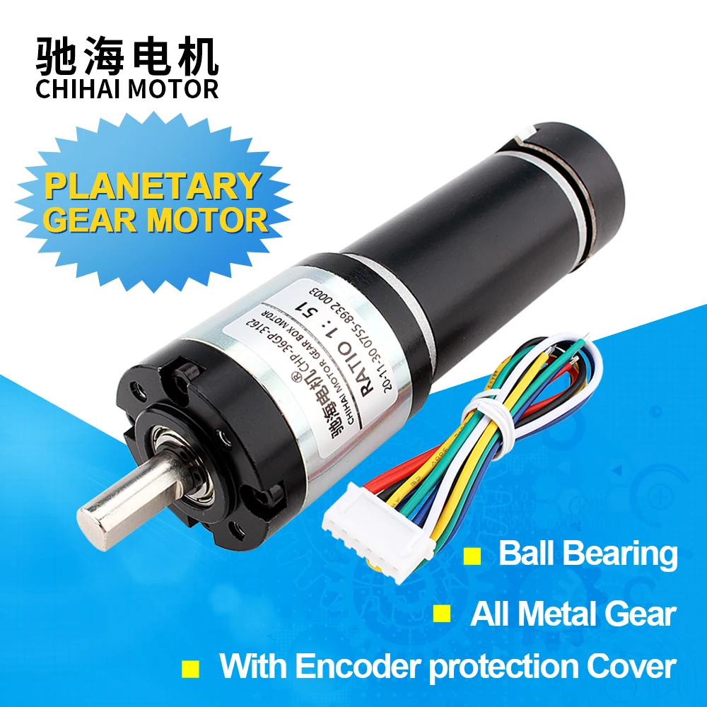 CHP-36GP-3162ABHL-8mm-Shaft-DC-CW-CCW-24V-12v1900rpm-10rpm-Planetary ...