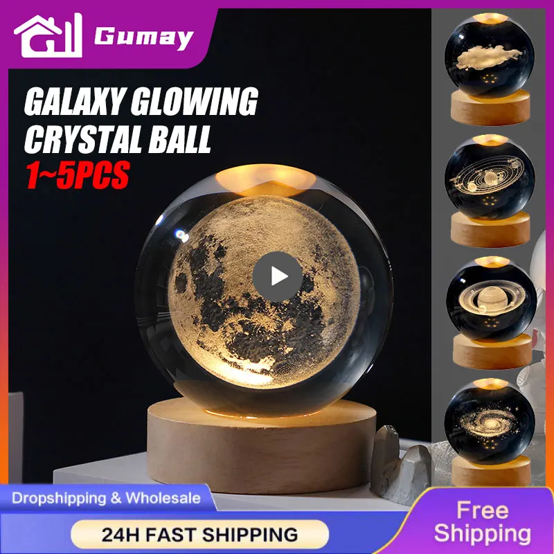 1-5PCS-Creative-Crystal-ball-Crystal-Planet-Globe-3D-Laser-Engraved ...