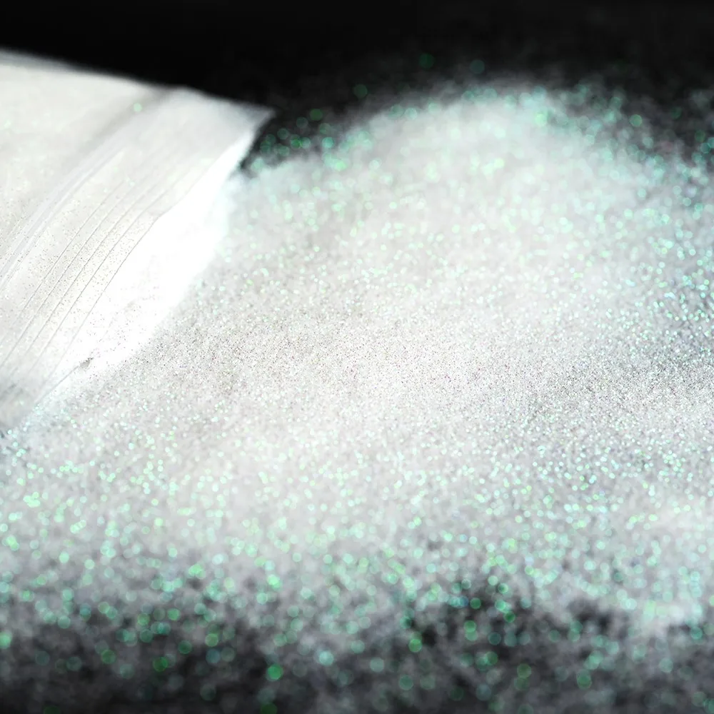 1 Bag White Iridescent Opalescent Ultra Fine Glitter Dust 0.1mm Laser ...