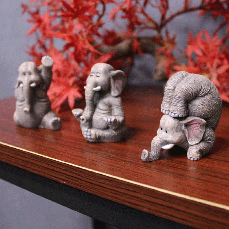 Elephant Sculptures Resin | Elephant Resin Figurines | Elephant Yoga ...