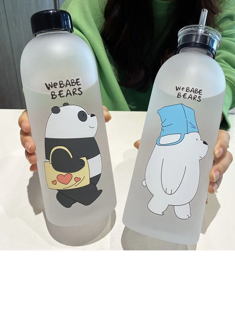 Home-Travel-Cute-Panda-Cup-Food-Grade-Plastic-Clear-Frosted-Cartoon ...
