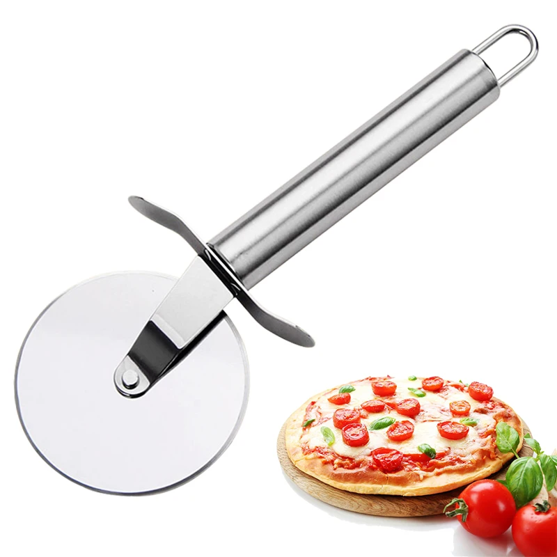 Stainless Steel Pizza Wheels Cutter Round Pizza divider & Knife Pastry ...